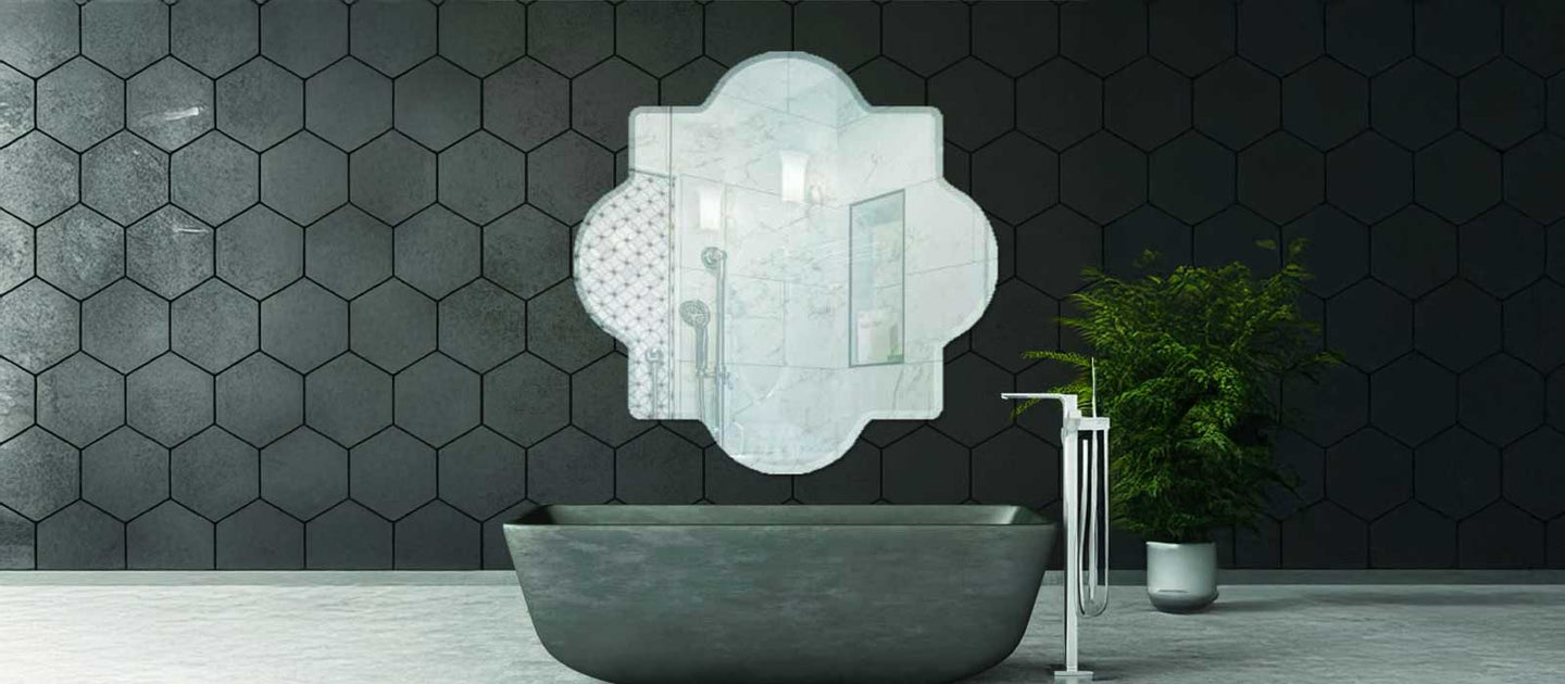 Spa-Like Bathroom Design with Frameless Mirrors from Glass Tops Direct